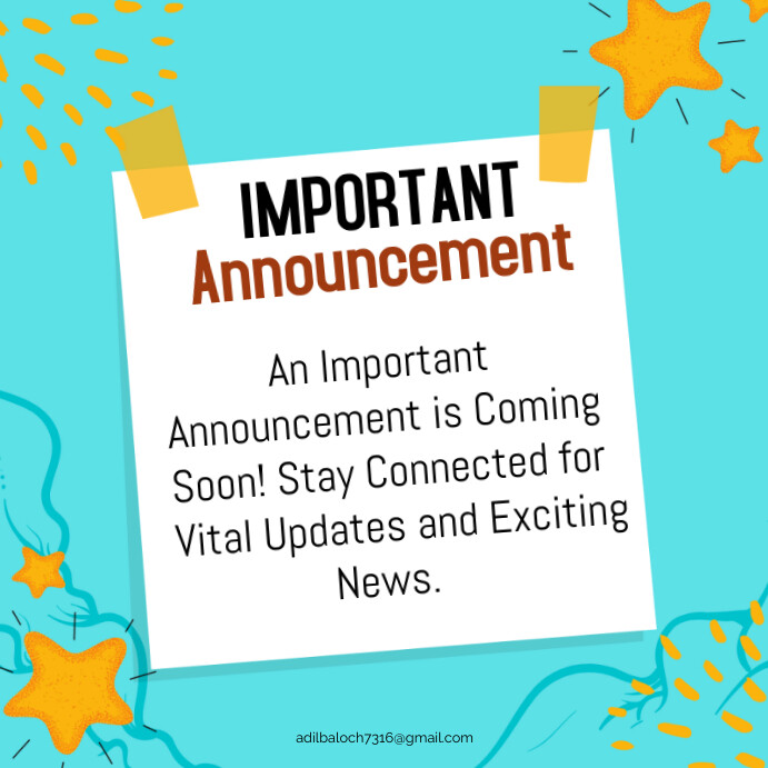 Important announcement Template | PosterMyWall