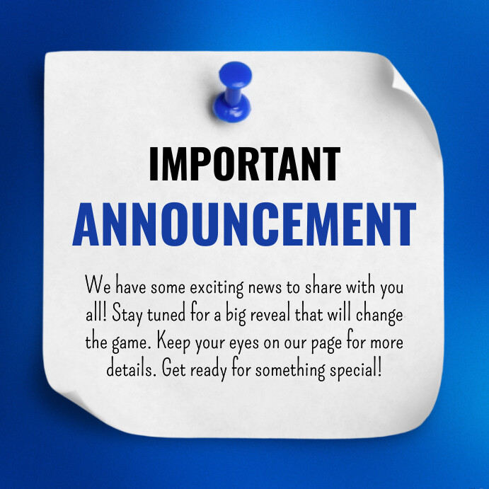 Copy of Important announcement | PosterMyWall