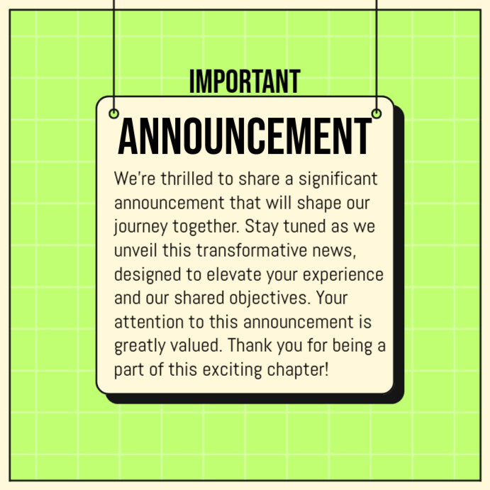important announcement Template | PosterMyWall