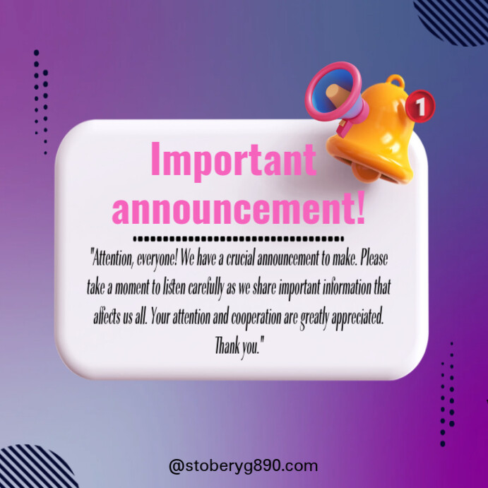 Important announcement Template | PosterMyWall