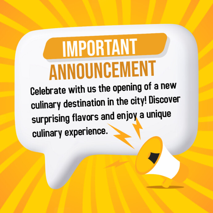 Important Announcement Template | PosterMyWall