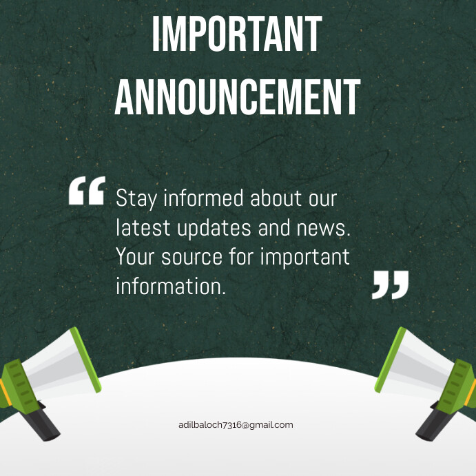 Important announcement Template | PosterMyWall