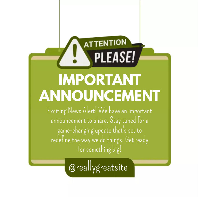 Important Announcement Template | PosterMyWall
