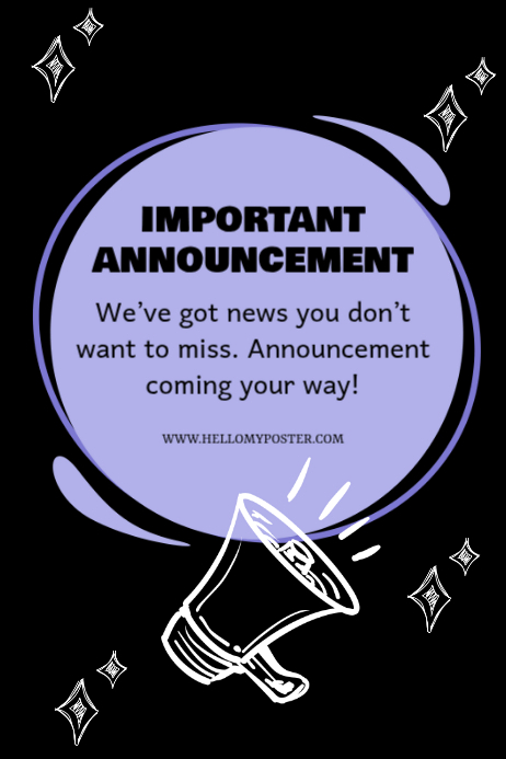 Important Announcement Template | PosterMyWall