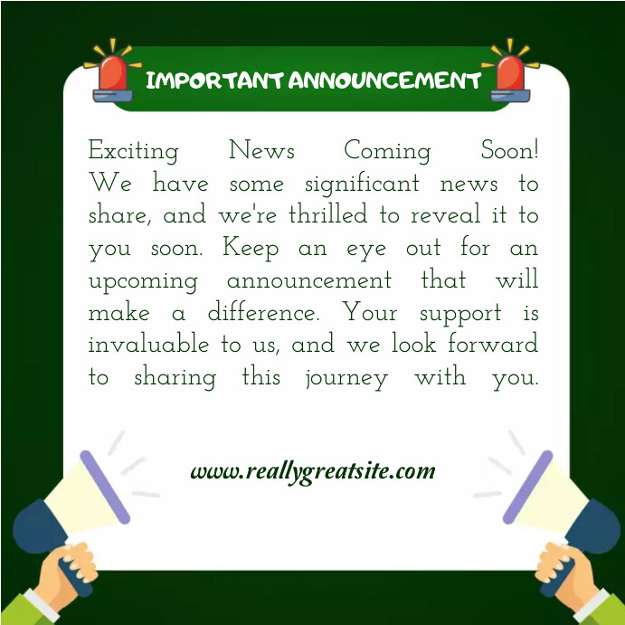 Important Announcement Template | PosterMyWall