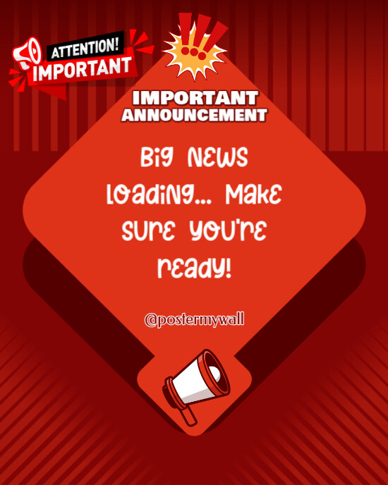 Important Announcement Modelo | PosterMyWall
