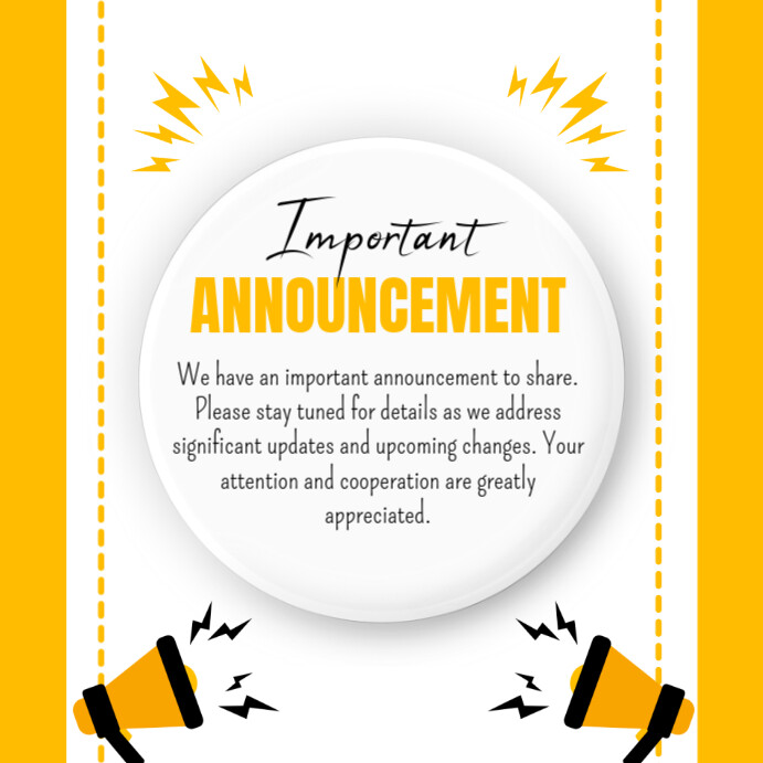 Important Announcement Template | PosterMyWall