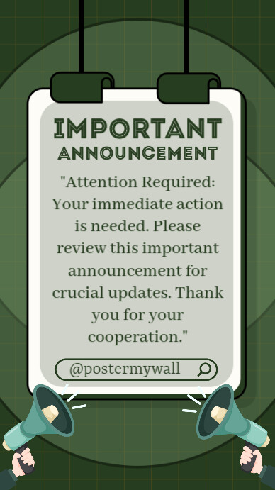 Important Announcement Template | PosterMyWall
