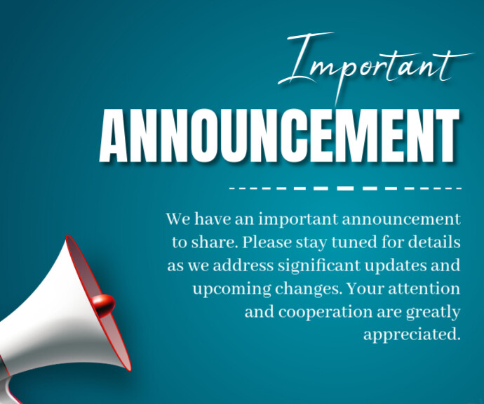 Important Announcement Template | PosterMyWall