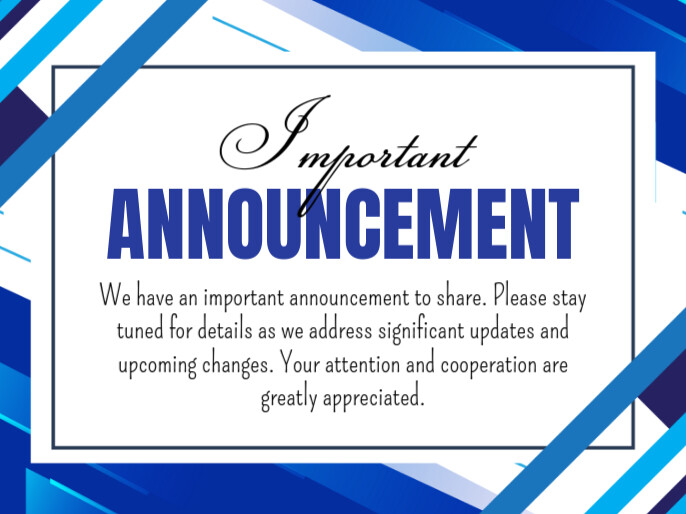 Important Announcement Template | PosterMyWall