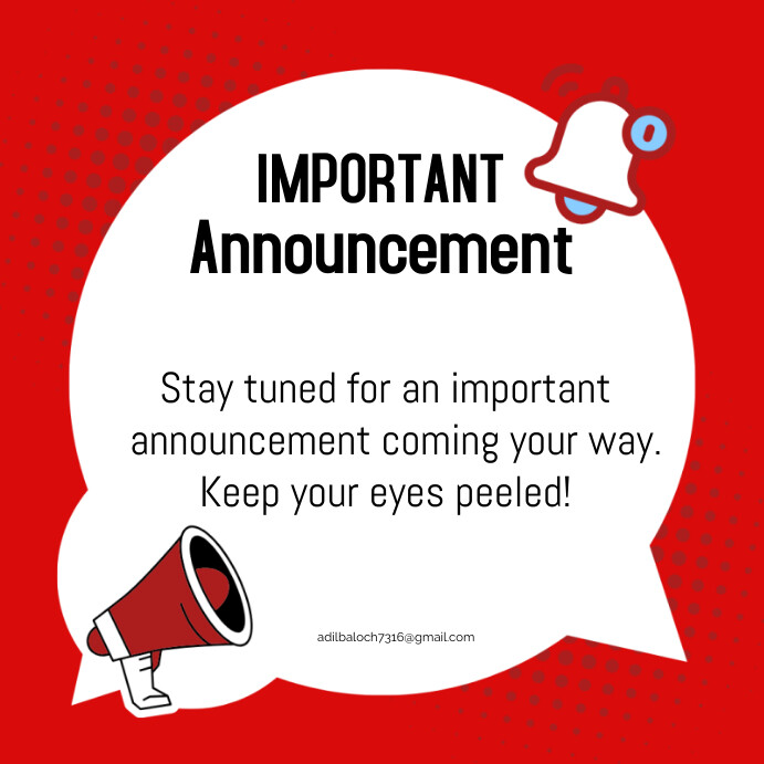 Copy of Important announcement | PosterMyWall