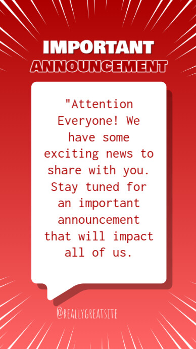 Important Announcement Template | PosterMyWall