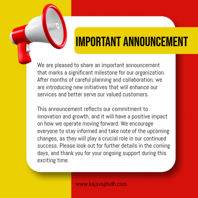 important announcement Template | PosterMyWall