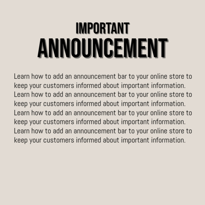 Szablon important announcement | PosterMyWall