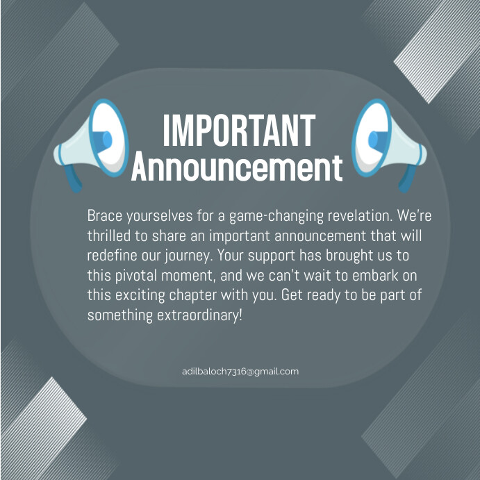 Copy of Important announcement | PosterMyWall