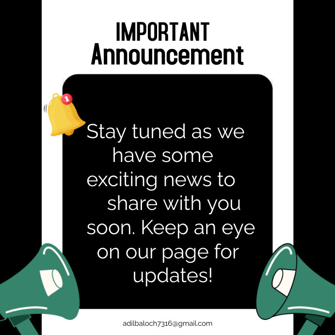 Important announcement Template | PosterMyWall