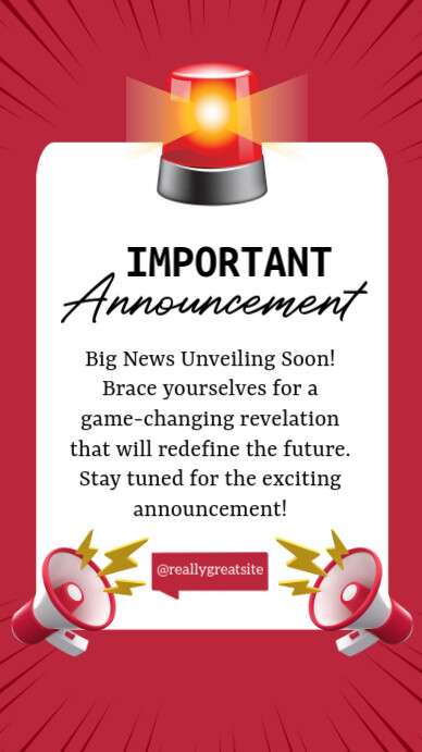 Important Announcement Template | PosterMyWall