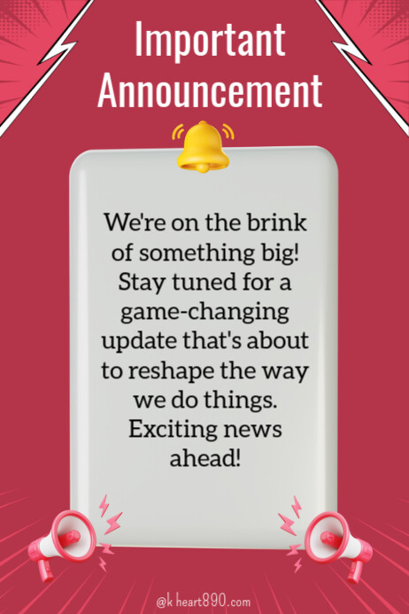 Important announcement Template | PosterMyWall