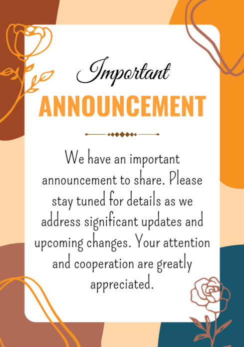 Important Announcement Template | PosterMyWall