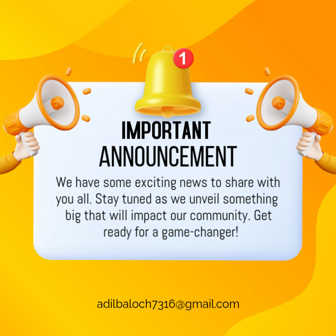 Important announcement Template | PosterMyWall