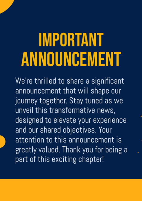 important announcement Template | PosterMyWall