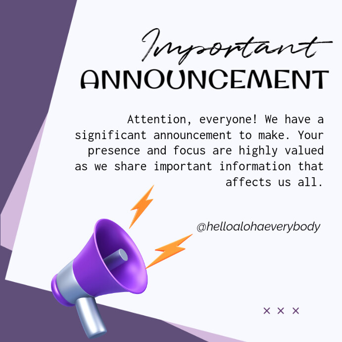 Copy of Important Announcement | PosterMyWall