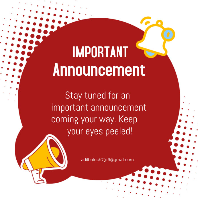 Copy of Important announcement | PosterMyWall