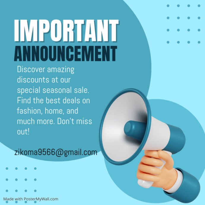 Copy of Important announcement | PosterMyWall