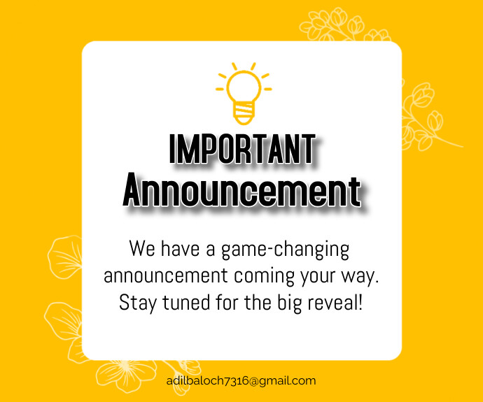 Plantilla de Important announcement | PosterMyWall
