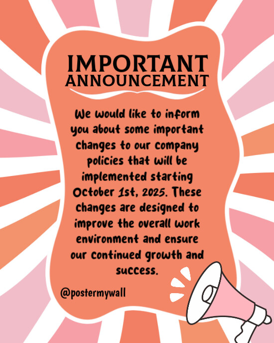 Important Announcement Template | PosterMyWall