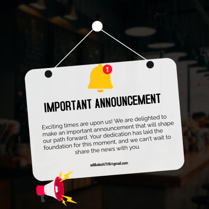 Copy of Important announcement | PosterMyWall