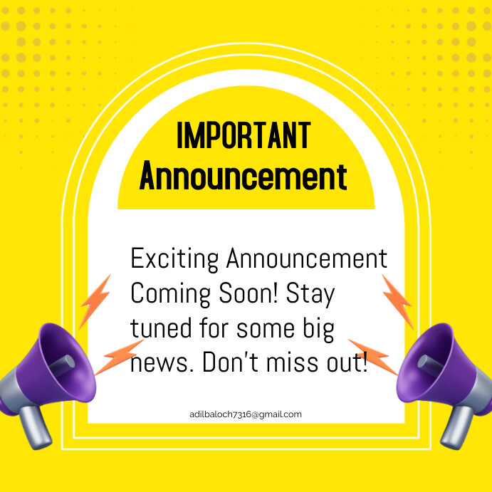 Important announcement Template | PosterMyWall