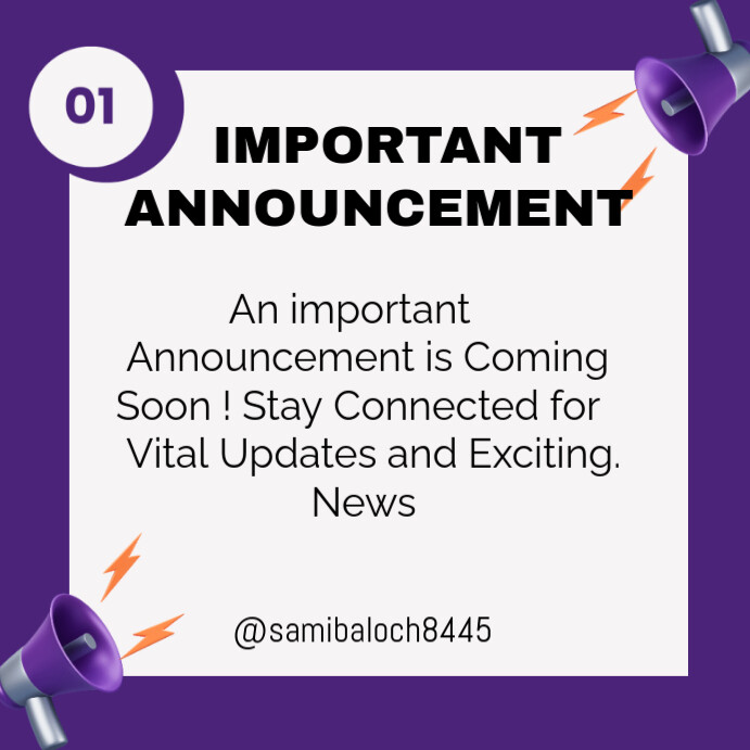 Important announcement Template | PosterMyWall