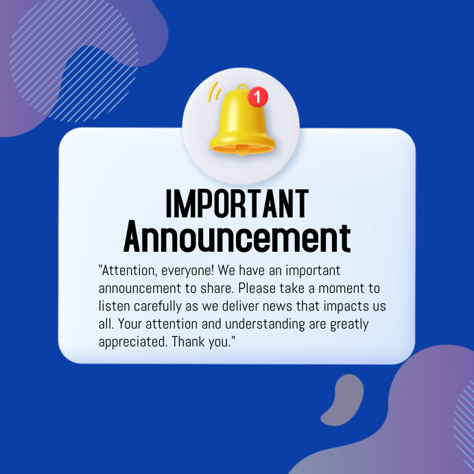Copy of Important announcement | PosterMyWall