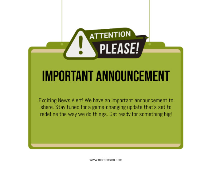 important announcement Template | PosterMyWall