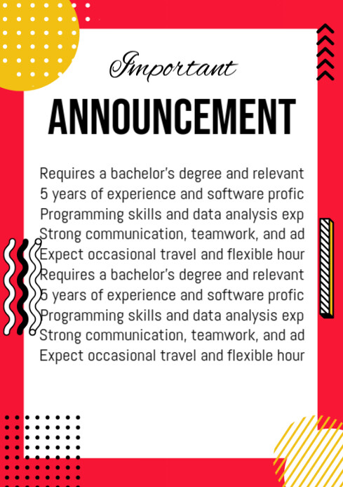 important announcement Template | PosterMyWall
