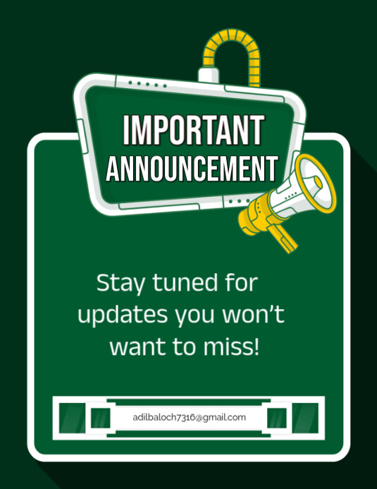 Important announcement Template | PosterMyWall