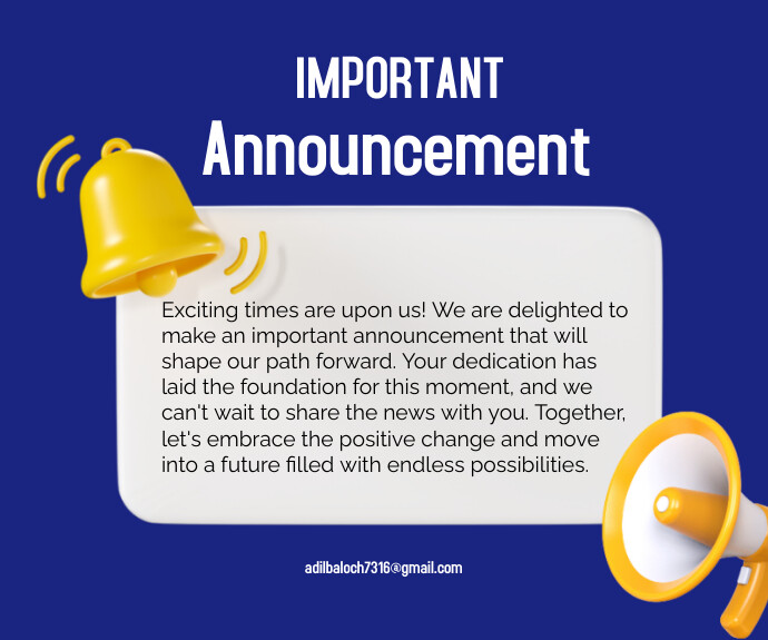 Important announcement Template | PosterMyWall