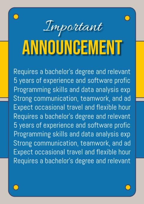 important announcement Template | PosterMyWall