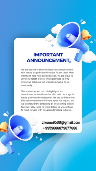 Important announcement Template | PosterMyWall