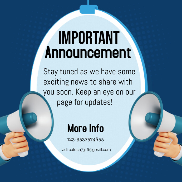 Important announcement Template | PosterMyWall
