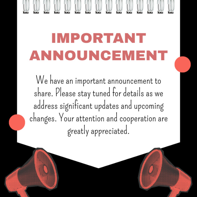 Important Announcement Template | PosterMyWall