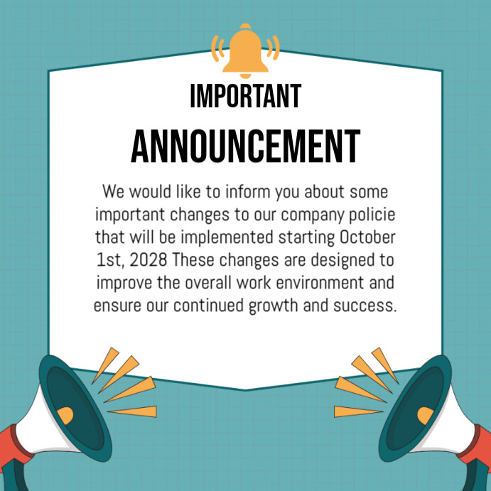 important announcement Template | PosterMyWall