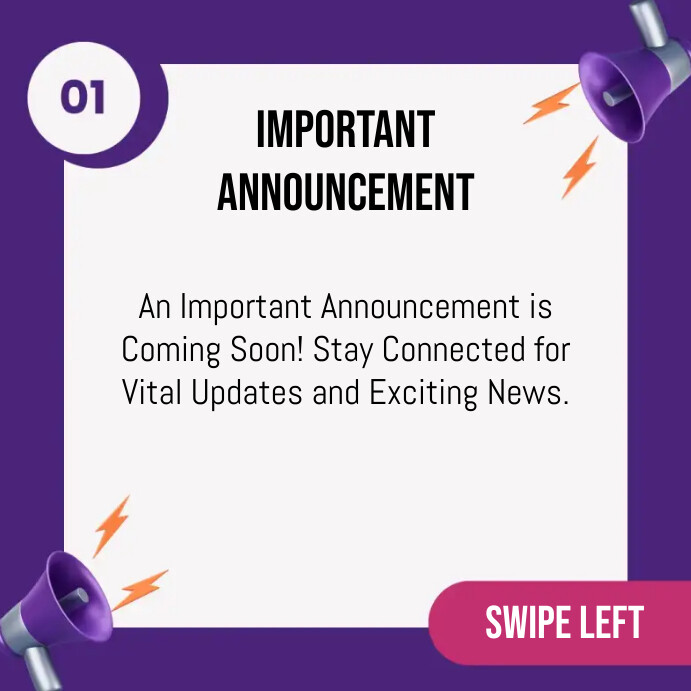 Copy of Important Announcement | PosterMyWall