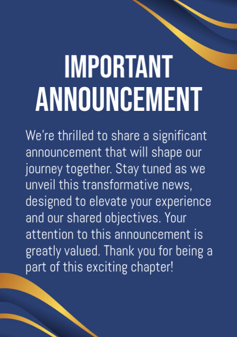 important announcement Template | PosterMyWall