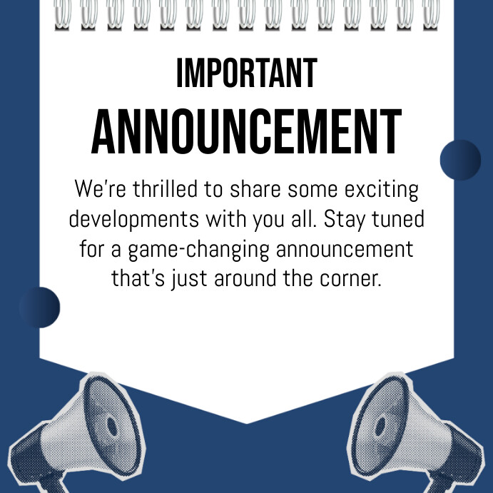Modèle important announcement | PosterMyWall