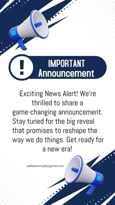 Important announcement Template | PosterMyWall