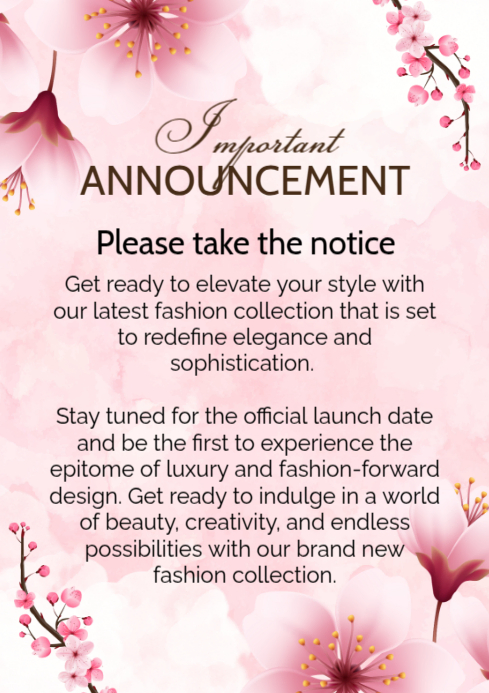 Important announcement Template | PosterMyWall