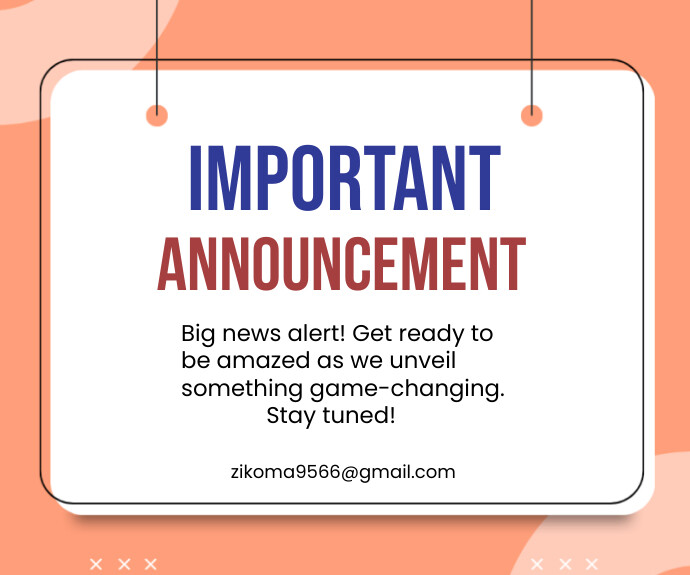 Plantilla de Important announcement | PosterMyWall