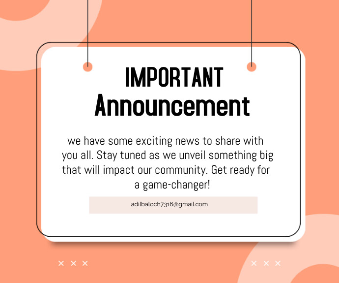 Important announcement Template | PosterMyWall